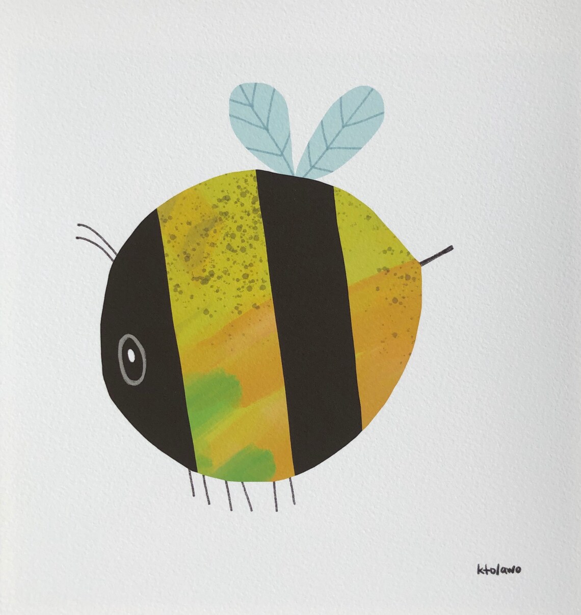Cute Art Print Busy Bee Bee Lover Bee Illustration Bee - Etsy