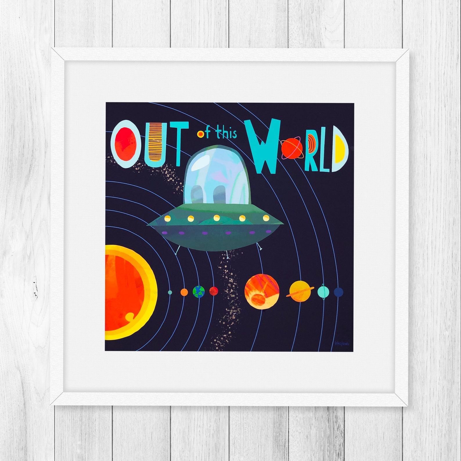 Space Art - Solar System Illustration - Spaceship and Planets - Out of ...