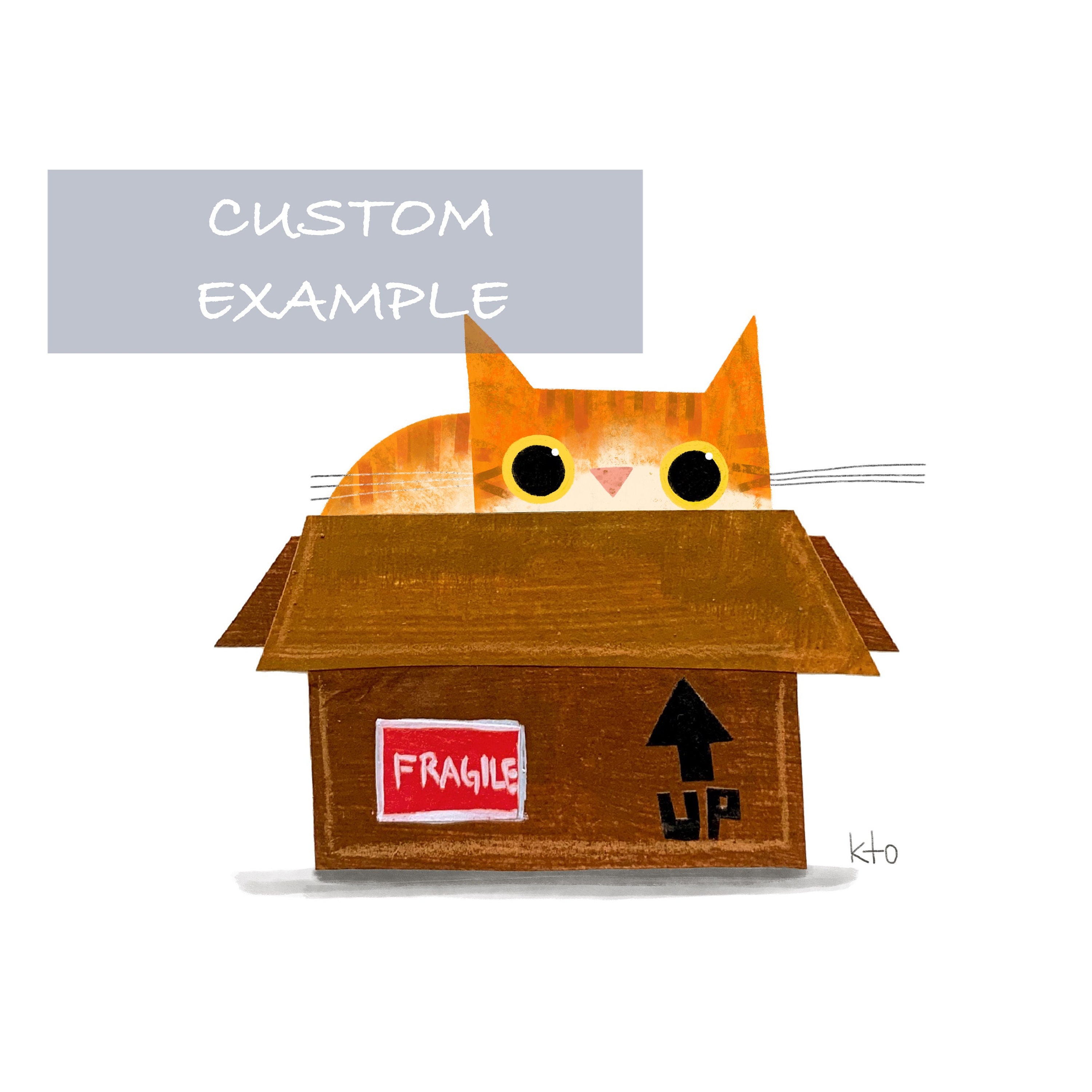 CUSTOM 8x8 Cat in Box Print - Collage Black Cat Orange White Cat ...