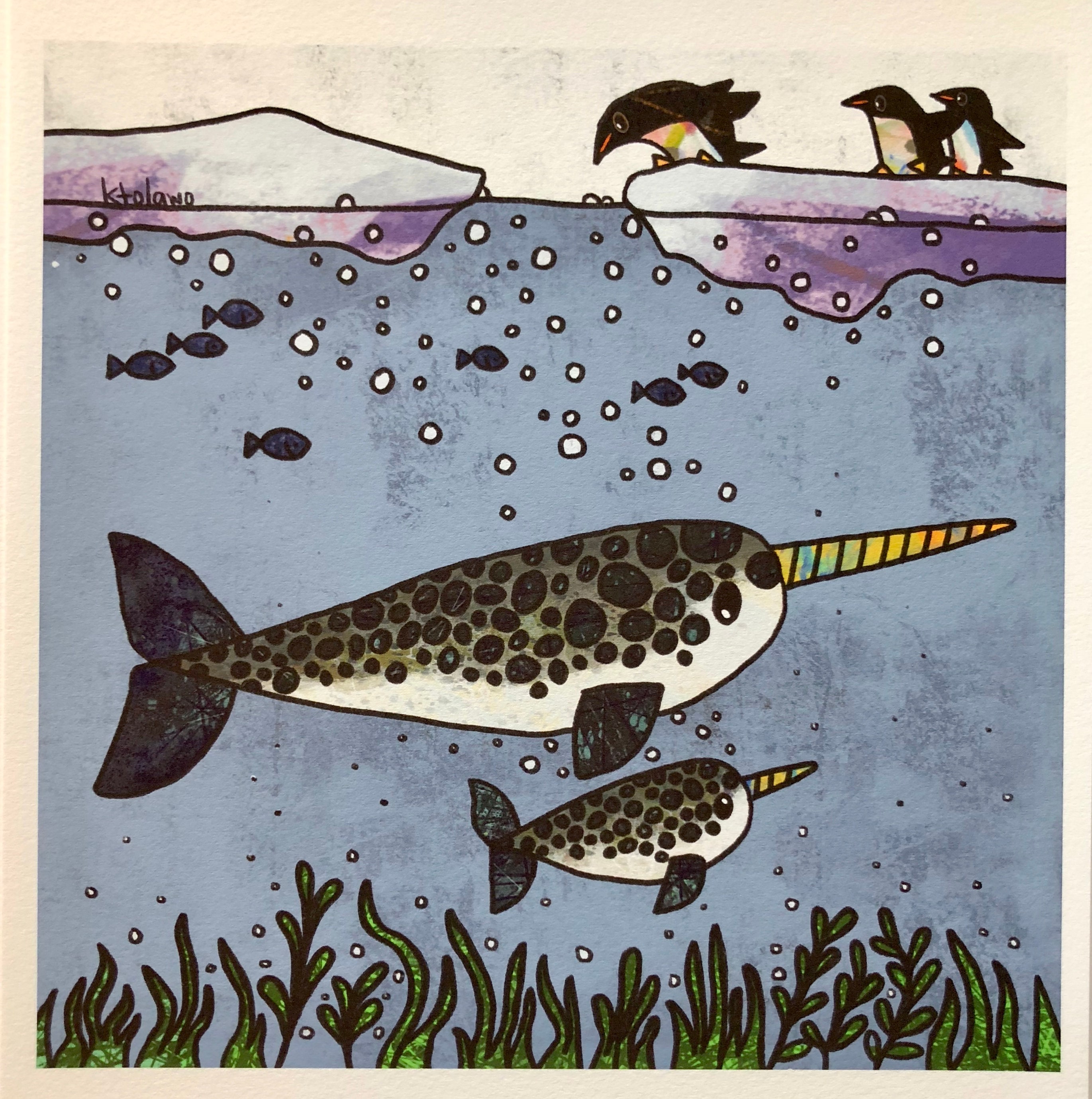 Narwhal Art Print - Cute Art Print - Whale Art- Narwhal Illustration ...