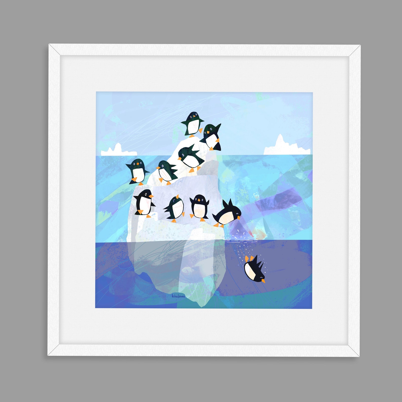 Penguin Art Cute Art Print Penguin Print Winter Art - Etsy