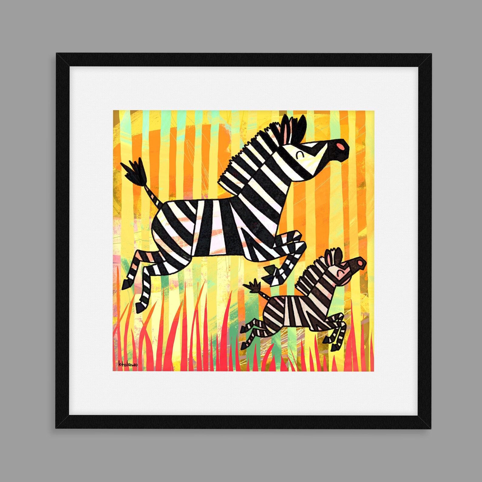 Zebra Art Cute Art Print Zebra Illustration Nursery Art | Etsy