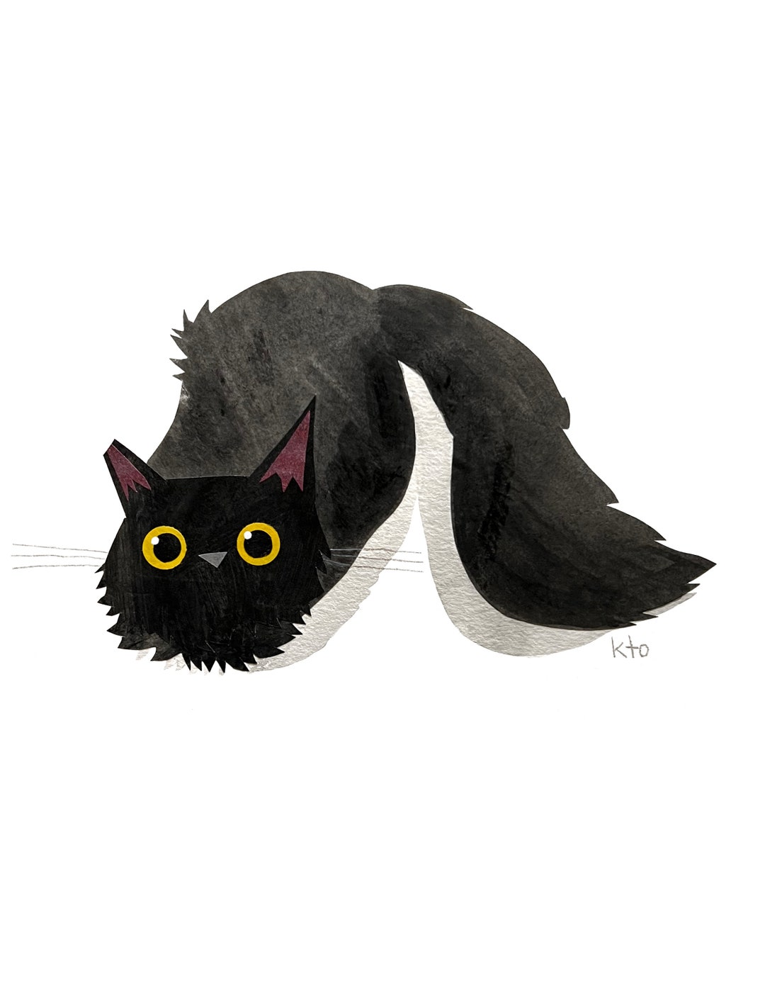 Black Cat 17 PATIENCE Collage Print - Black Cat October Cat ...