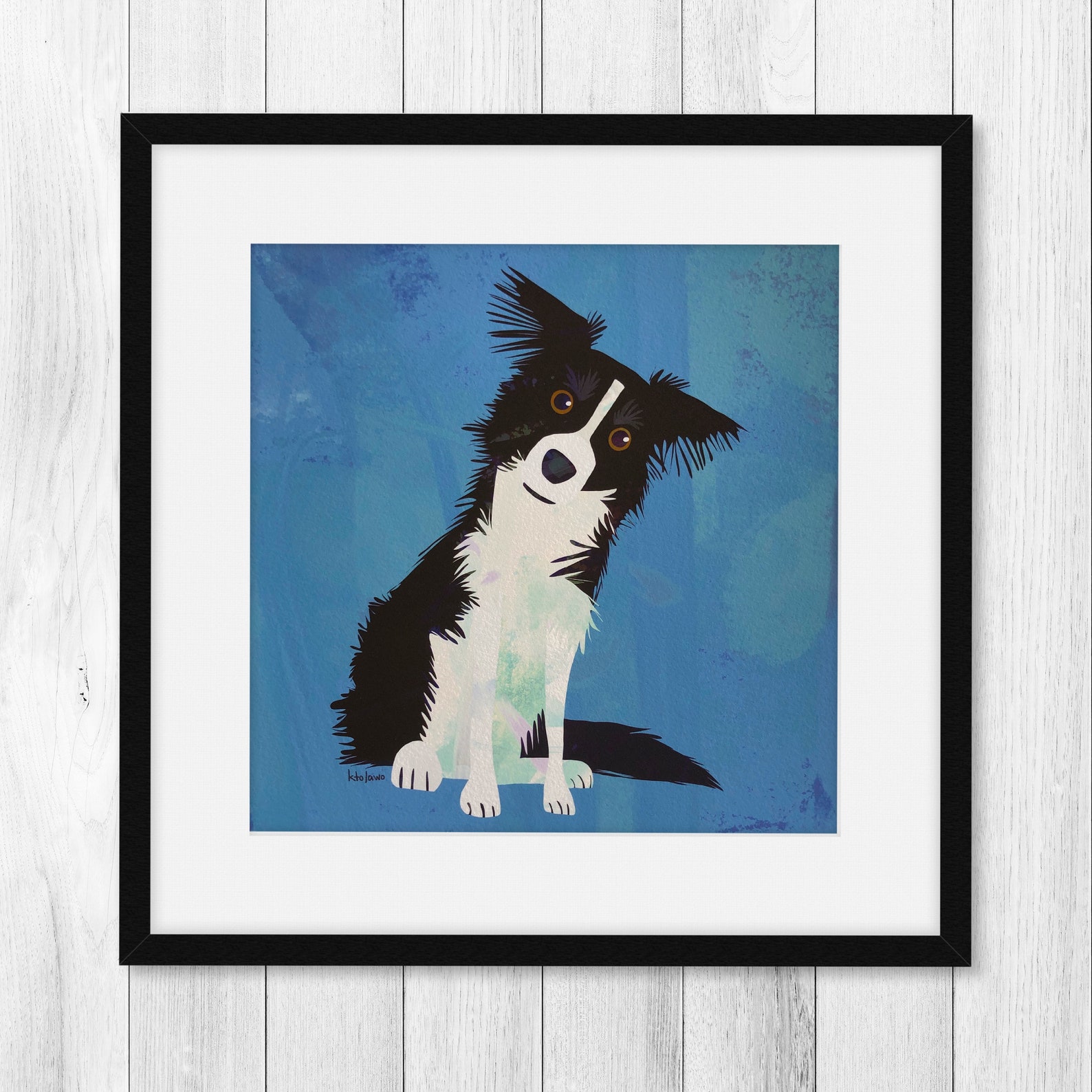 Dog Art - Border Collie Print - Dog Lover - Cute Dog Print - Dog ...