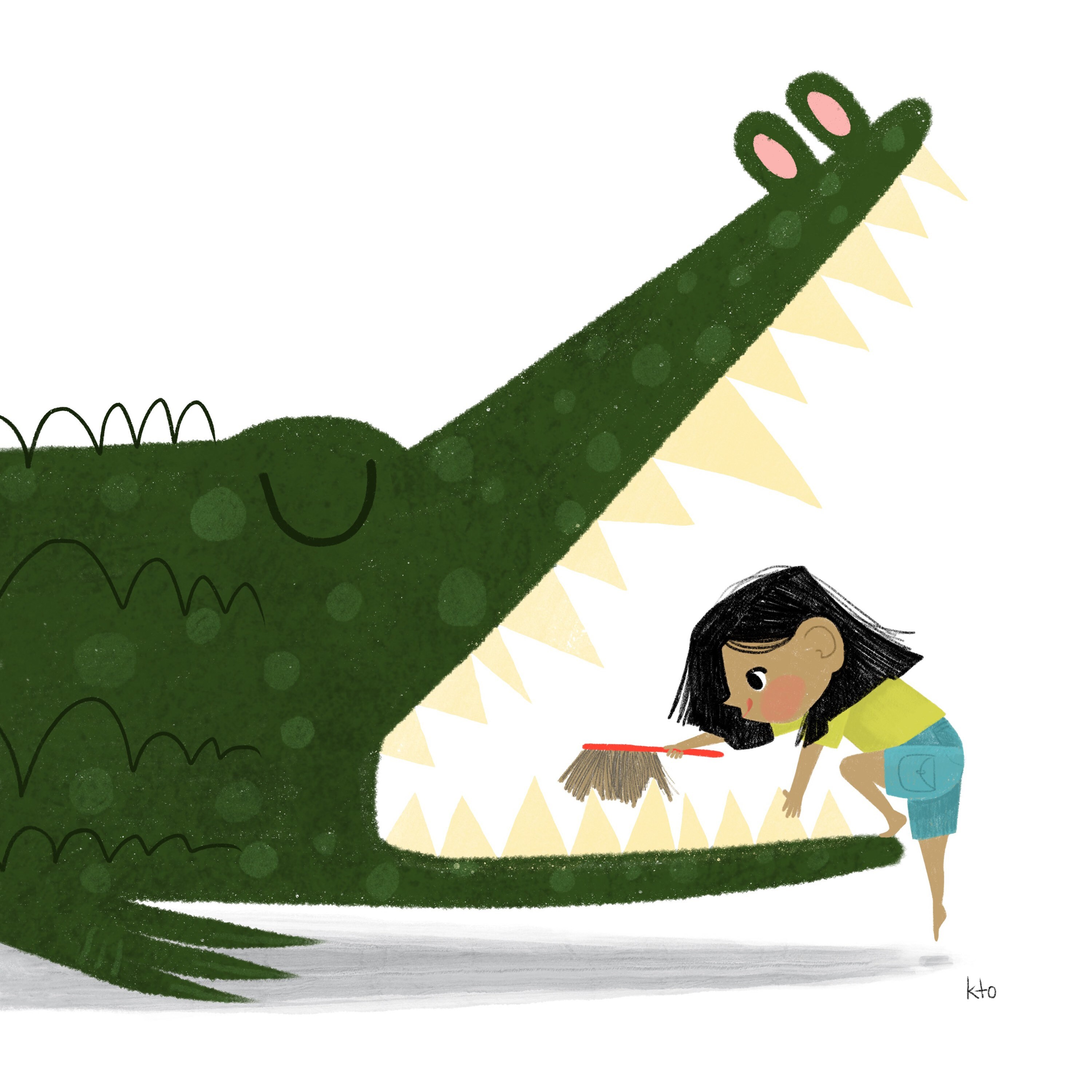 Alligator Girl Alphabet Print - ABC Illustration - Etsy