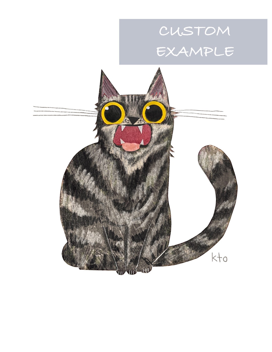 CUSTOM 8x10 Cat Talkative Debate Print - Custom Cat Illustration - Cute ...
