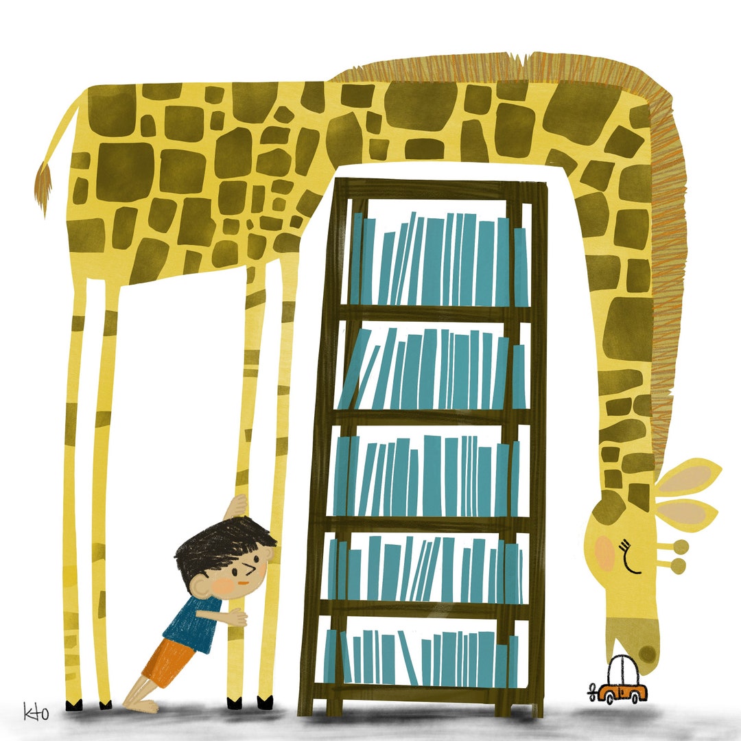 Giraffe Boy Alphabet Print - ABC Illustration - Etsy