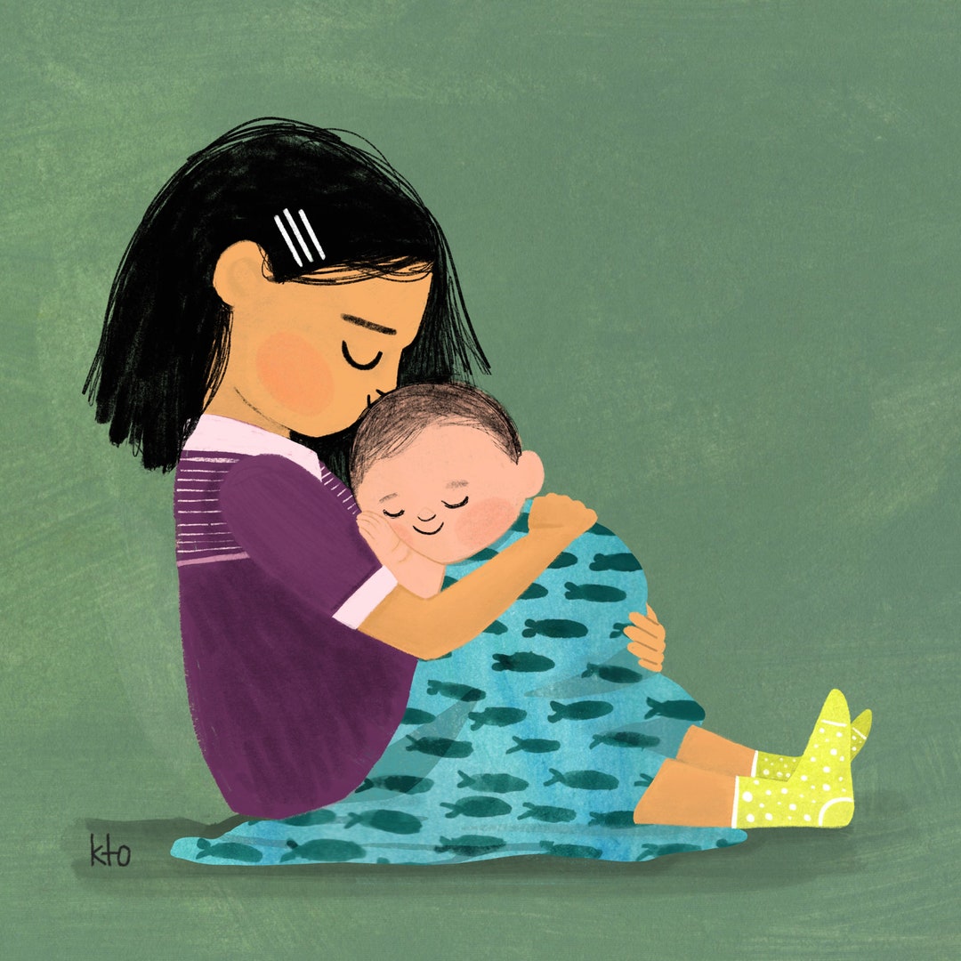 Big Sister Love - Siblings Art Print Illustration - Etsy