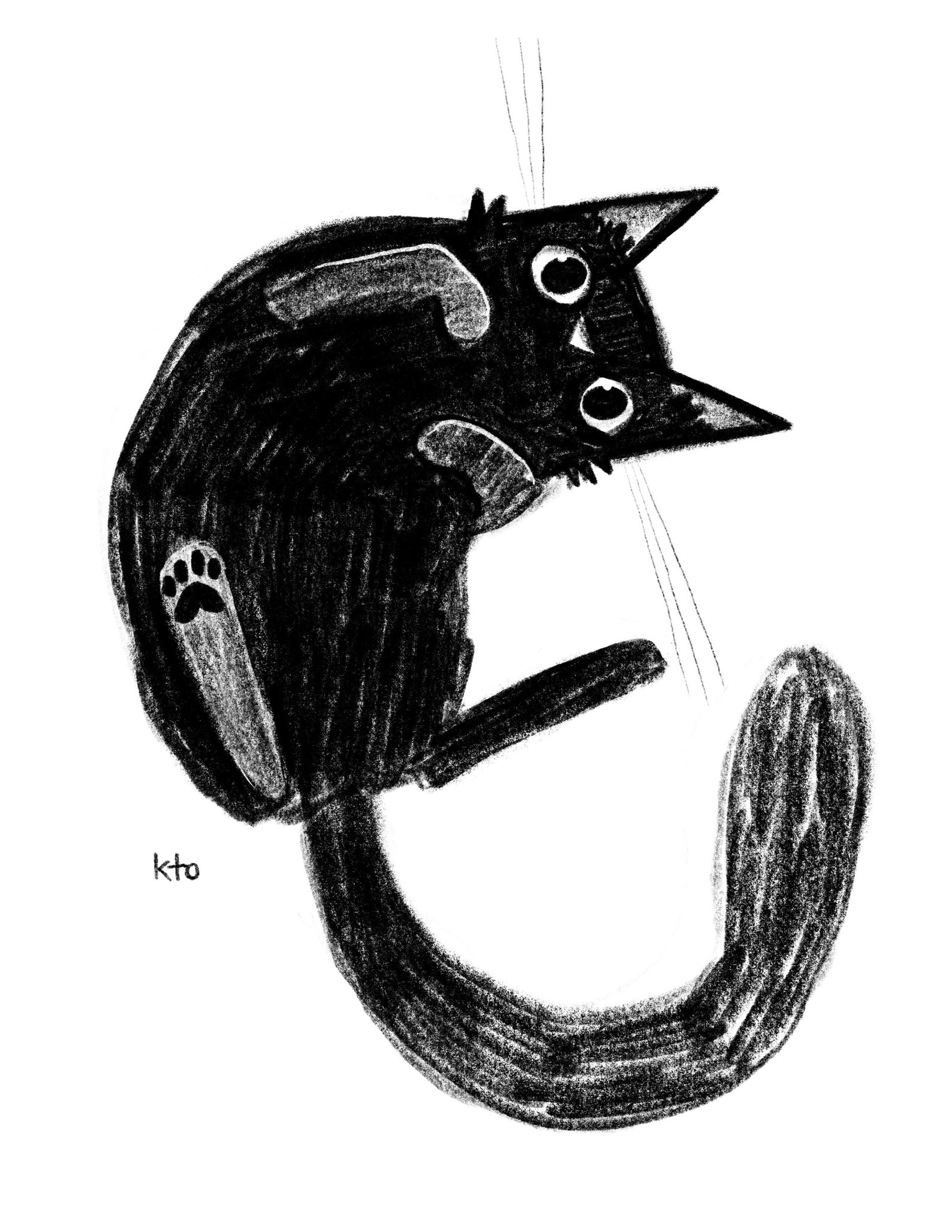 Black Cat 12 BEWITCH Collage Print - Black Cat October Cat Illustration ...