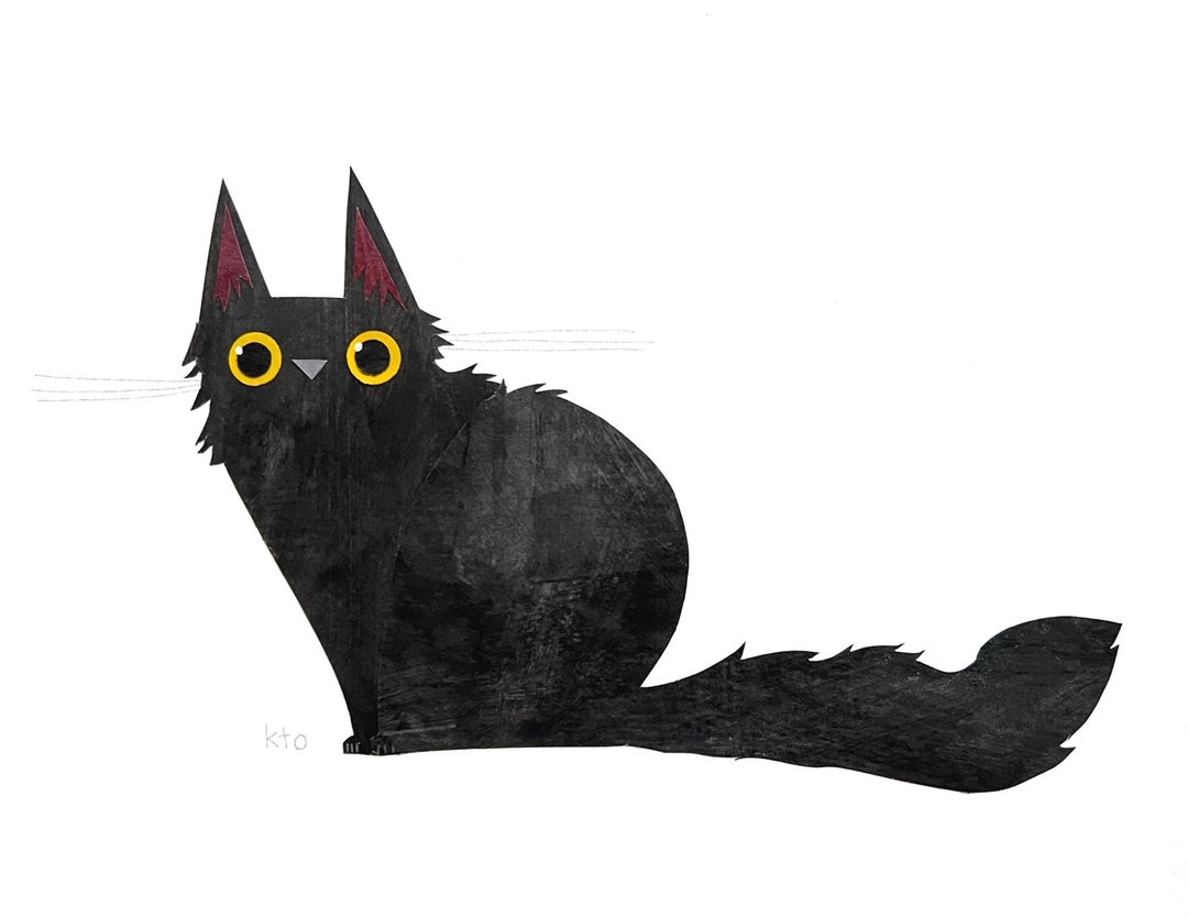 Black Cat 05 RECOGNIZE Collage Print - Black Cat October Cat ...