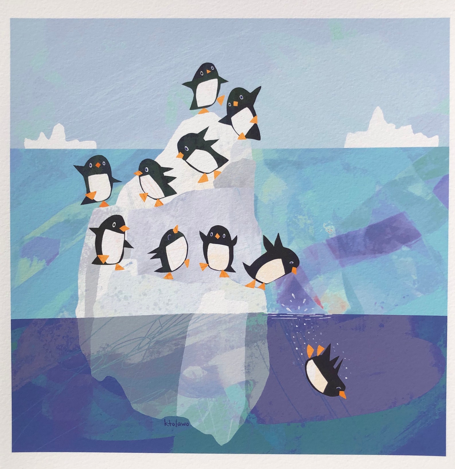 Penguin Art Cute Art Print Penguin Print Winter Art | Etsy