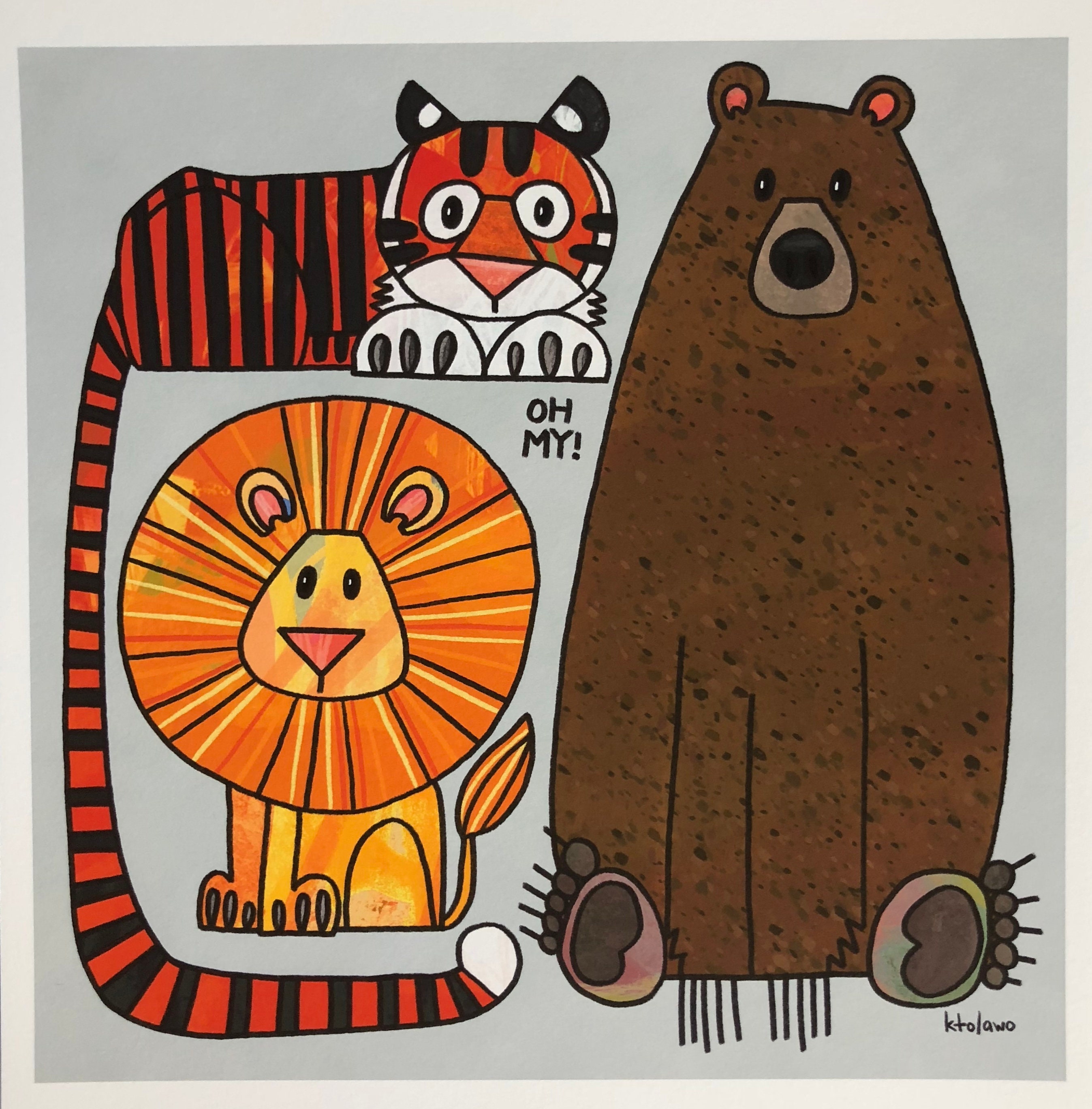 Lions And Tigers And Bears Art