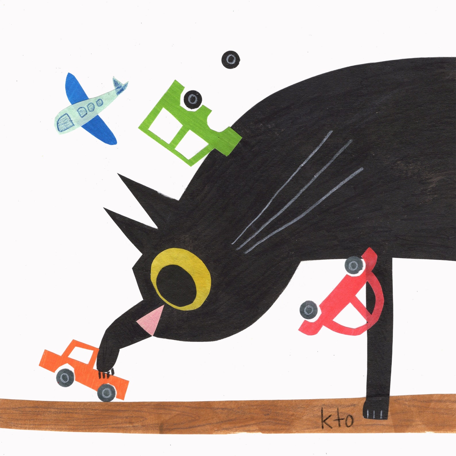 Cat Cars Print Meowzilla Cute Art Print Cat Lovers - Etsy
