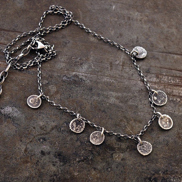 Silver Disc Necklace - Etsy