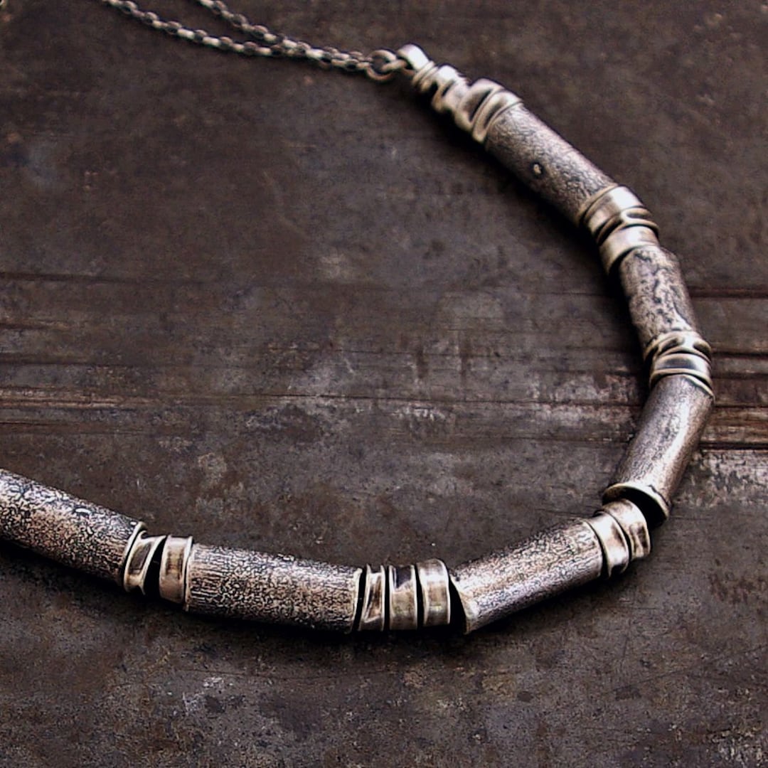 Unique Sterling Silver Necklace Handmade Jewelry Raw Silver Necklace ...
