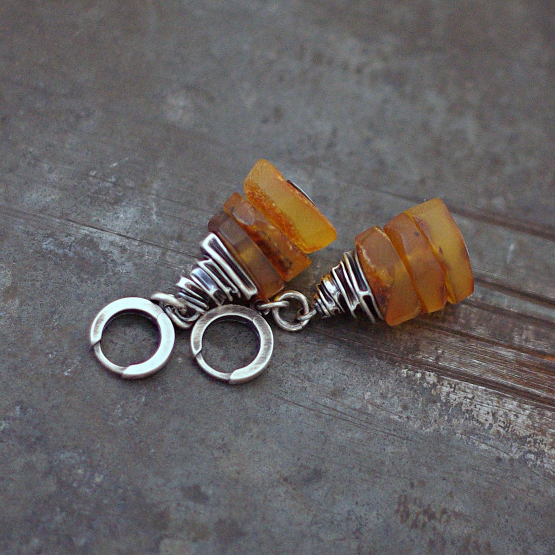 Matte Baltic Amber Earrings With 925 Sterling Silver • Birthday Gift ...