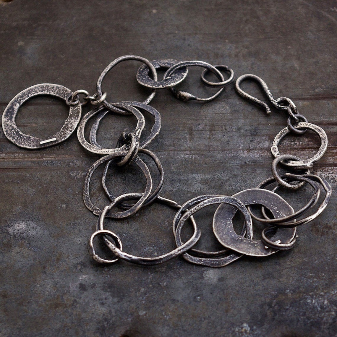 Unique Gift Handmade Sterling Silver Bracelet Chunky - Etsy