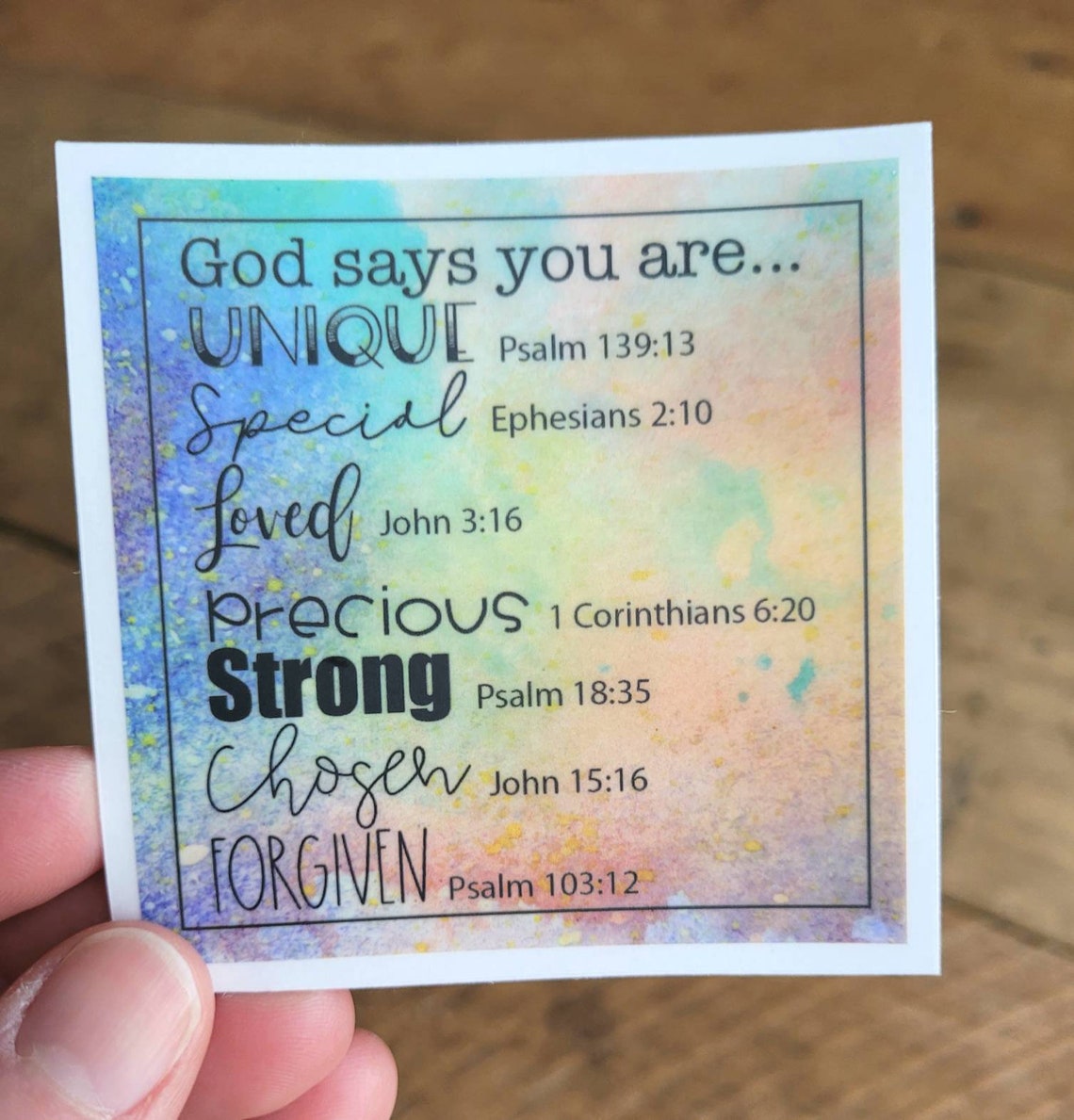 God Says You Are Unique Special Loved Precious Strong - Etsy