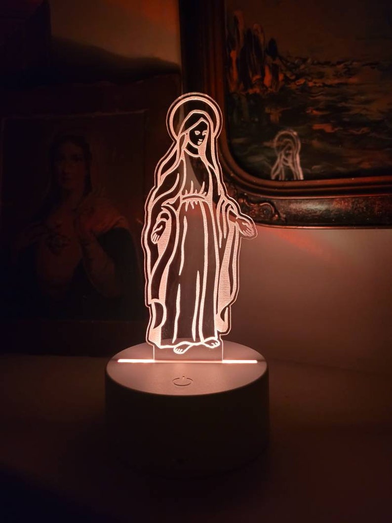 Beautiful Mary LED nightlight. Blessed Mother Mary nightlight. | Etsy
