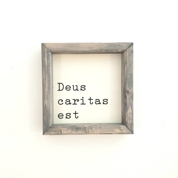 Deus caritas est. God is love. Religious decor. Latin art. | Etsy