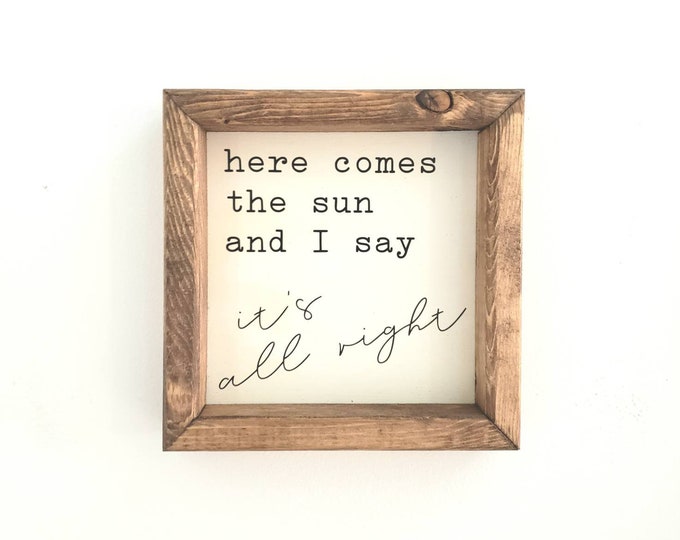 Here Comes the Sun. Beatles Inspired Decor. Beatles Lyrics. Beatles Art ...