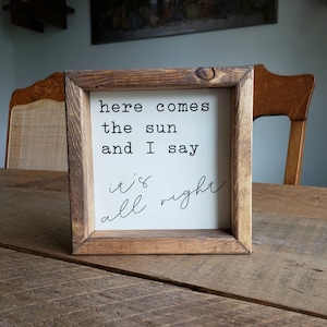 Here Comes the Sun. Beatles Inspired Decor. Beatles Lyrics. Beatles Art ...