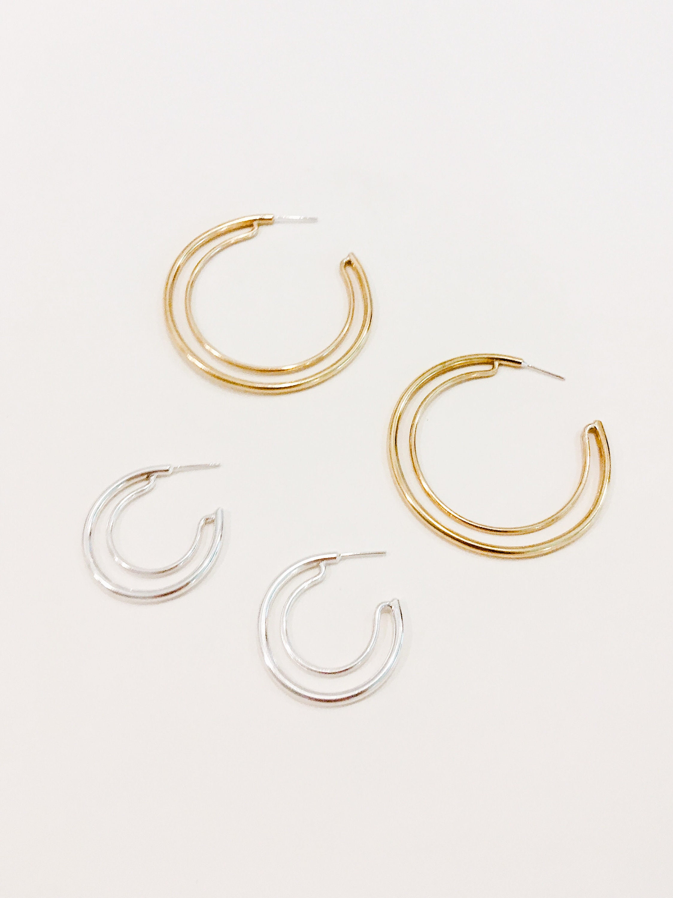 Mini Double Hoops - Etsy Canada