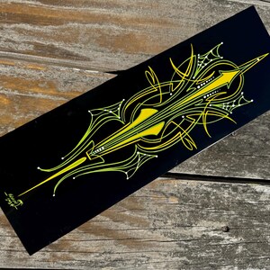 Hand Pinstripe Art Panel 14: Green Web - Etsy