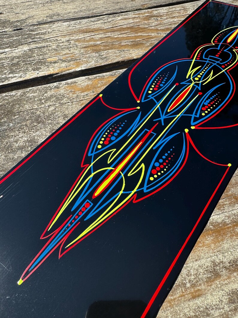 Hand Pinstripe Art Panel 15: Red/blue/yellow - Etsy