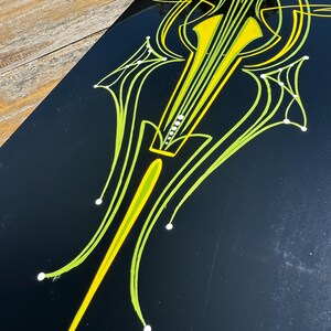 Hand Pinstripe Art Panel 14: Green Web - Etsy