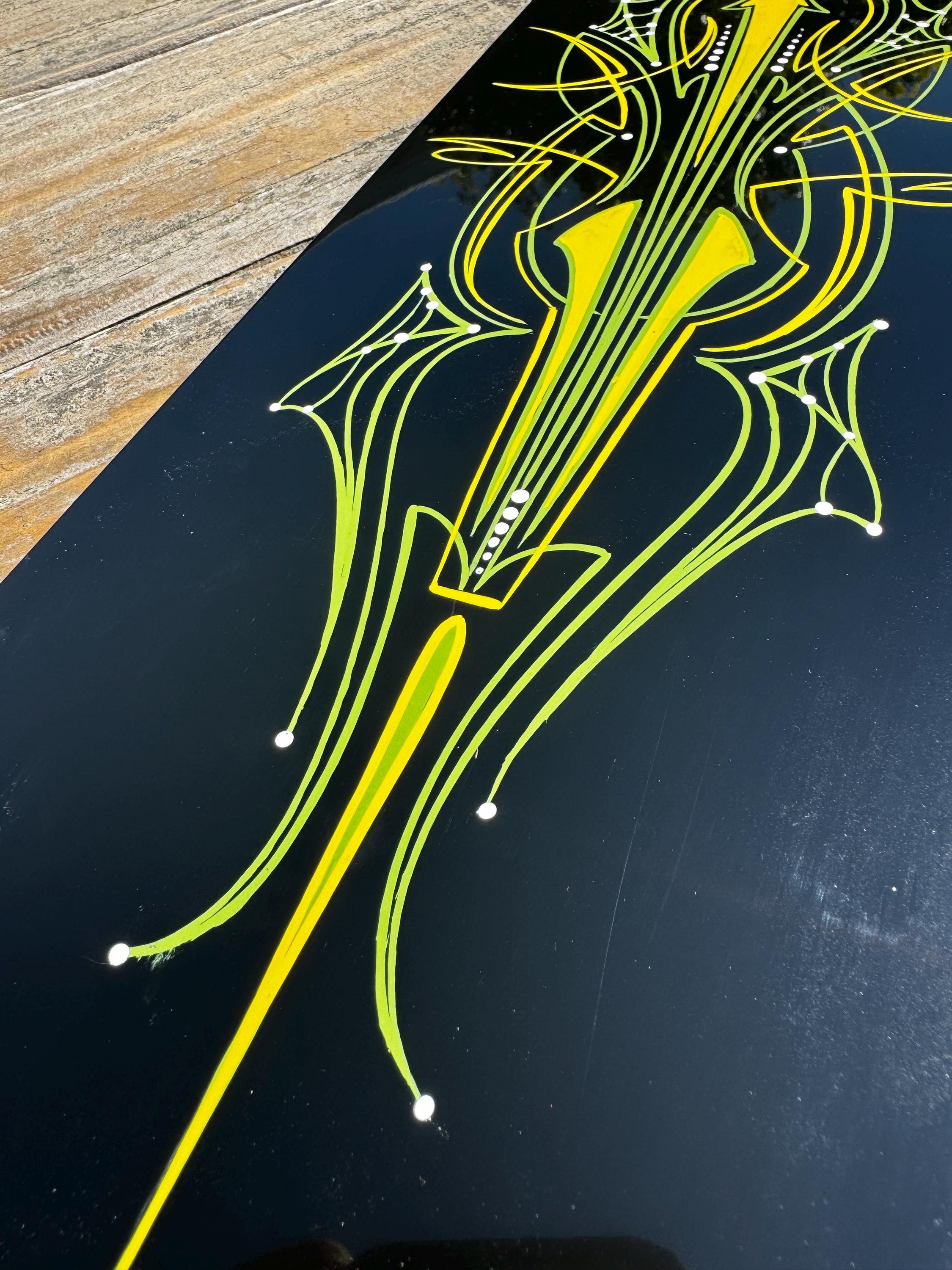 Hand Pinstripe Art Panel 14: Green Web - Etsy