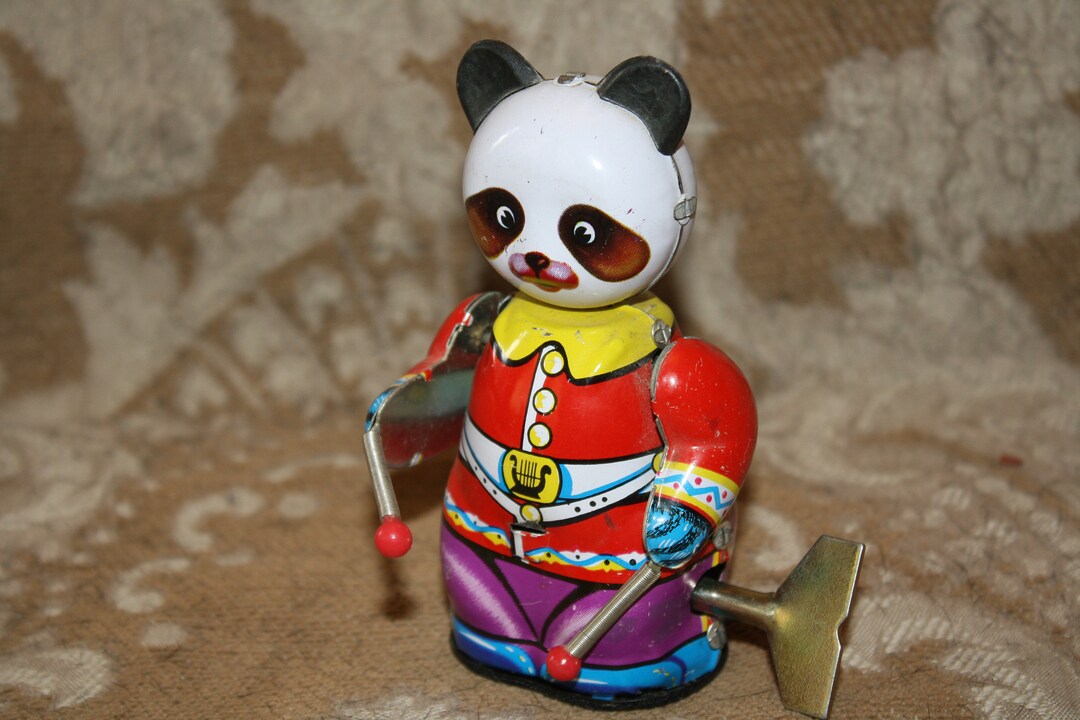 Vintage Tin Wind up Panda Made in China - Etsy