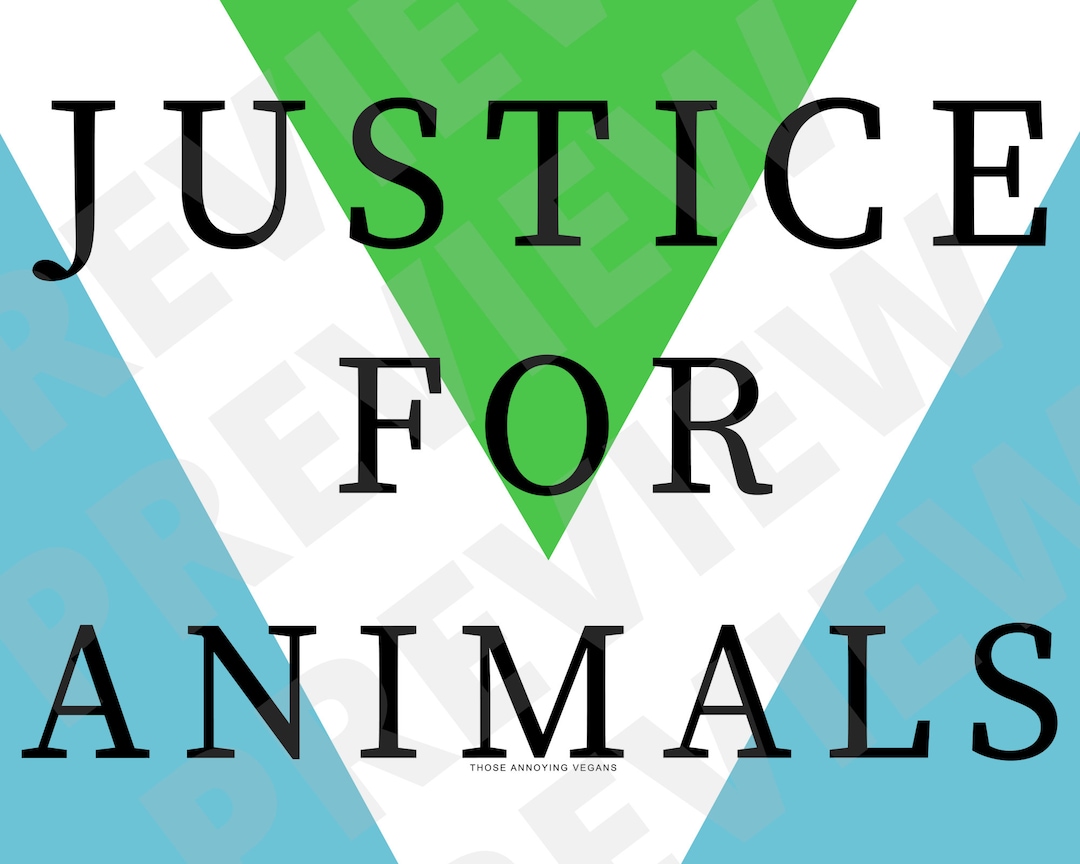 JUSTICE FOR ANIMALS Print Animal Rights Art Vegan Wall Art - Etsy