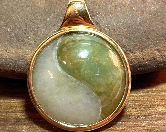 14K Green Jade Yin Yang Pendant Ross-simons Multi Stone 14KT Gold Good ...