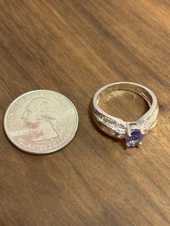 14K White Gold Tanzanite Diamonds Ring 1.5ct Sz 7.25 … - Gem