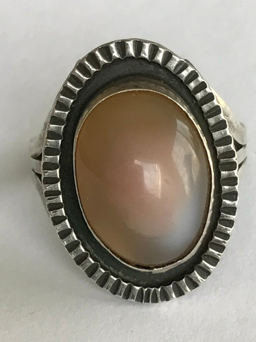 Navajo Pink Orthoclase Moonstone Sterling Ring Sz 6.5 925 Silver ...