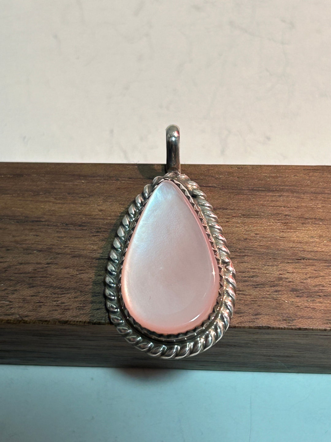 Navajo Pink Mussel Sterling Pendant Cynthia Begay 925 Silver Pendant ...