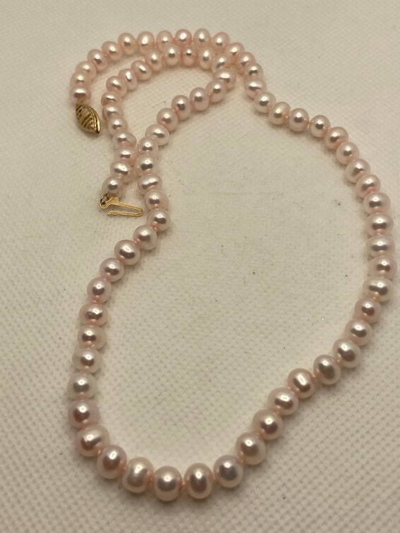10K Pink Pearl Necklace 18 Jacmel 7mm 10KT Gold Vintage Jewelry Birthday Anniversary Christmas Gift Bridal Wedding Valentine s Day Etsy