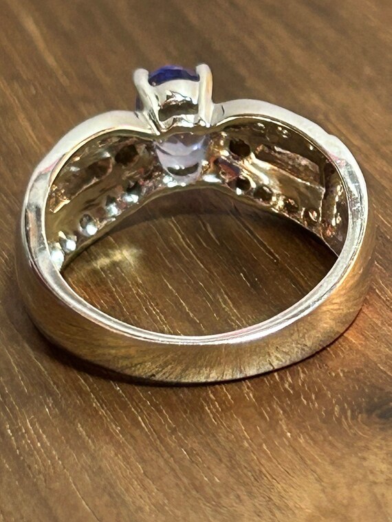 14K White Gold Tanzanite Diamonds Ring 1.5ct Sz 7.25 … - Gem