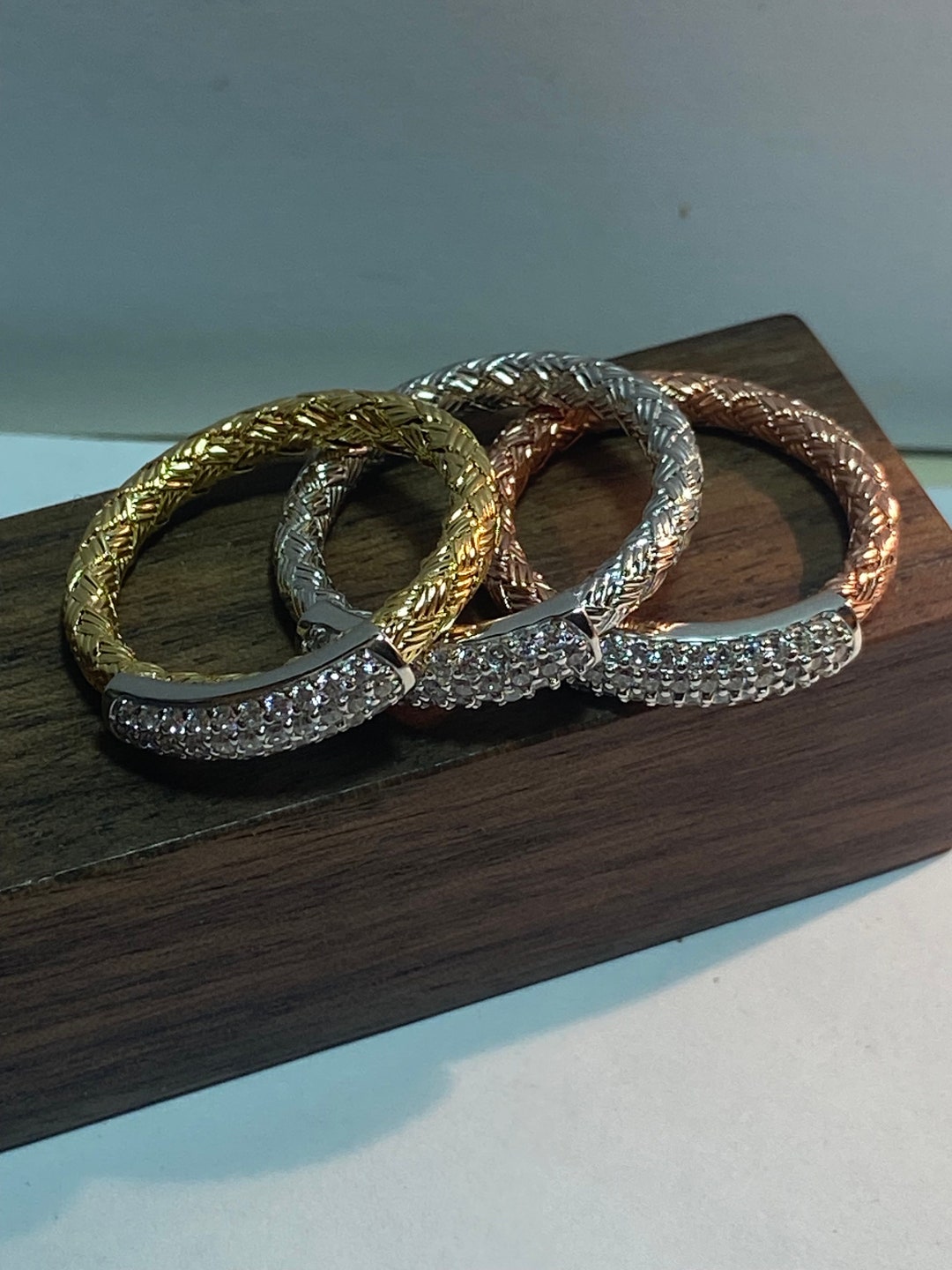 Charles Garnier 14K Sterling Cubic Zirconia Ring NEW Sz 7 8 9 14KT Rose ...