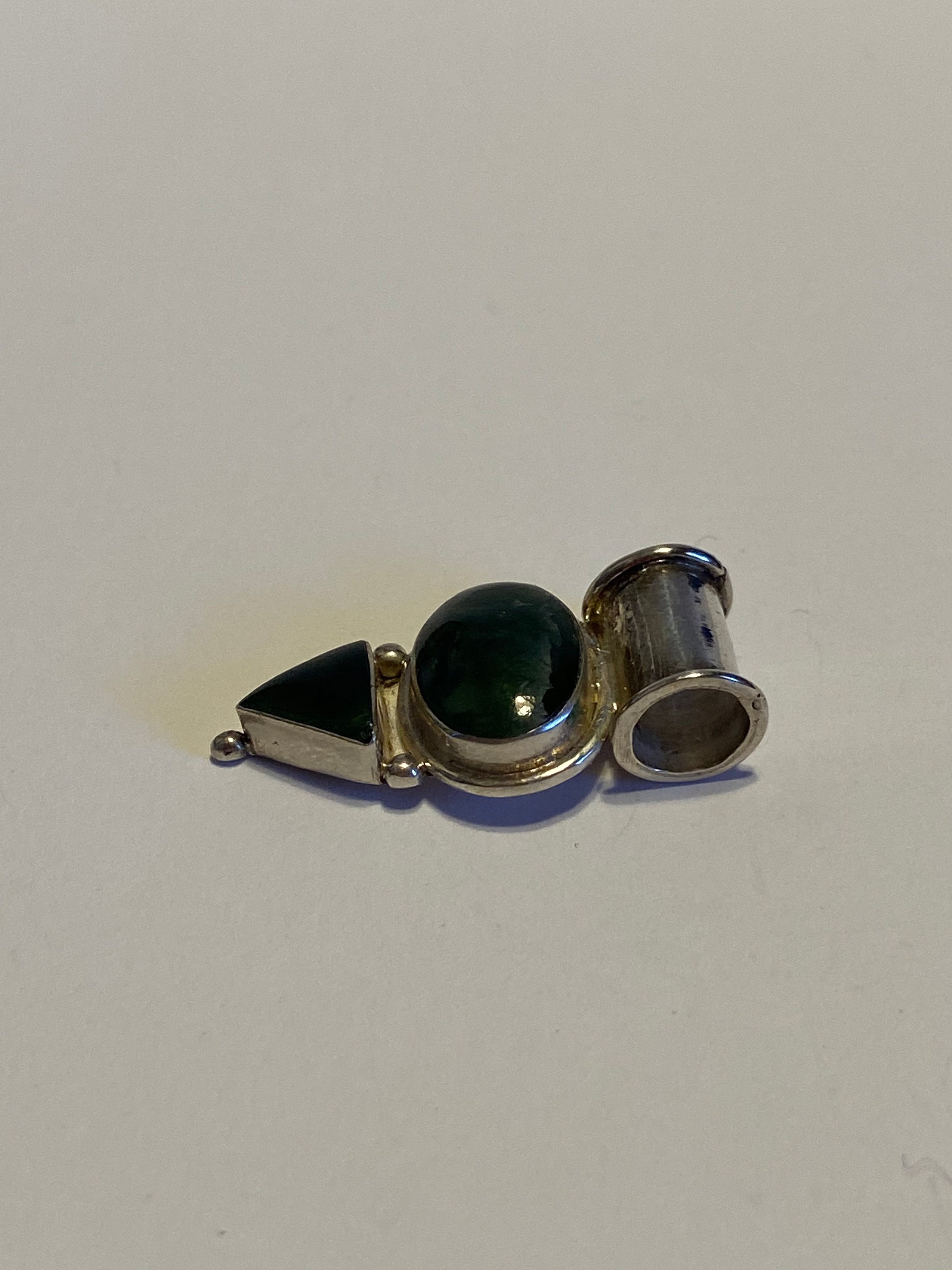 Navajo Green Jade 950 Sterling Pendant Silver Native American - Etsy