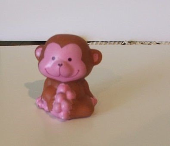 Pink and Brown Rubber Monkey 1982 Toy - Etsy