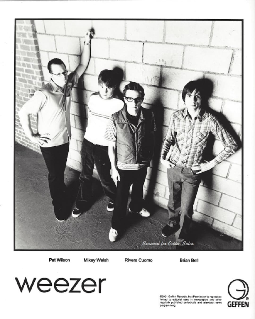 Weezer Pat Wilson Mikey Welsh Rivers Cuomo Brian Bell 8x10 Photo - Etsy