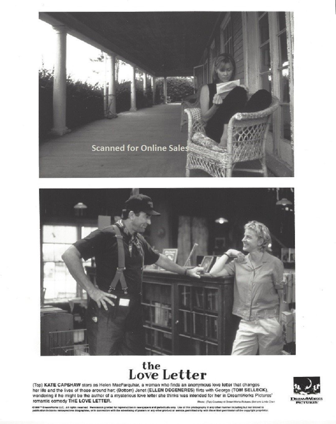 The Love Letter Kate Capshaw Tom Selleck Elllen Degeneres 8x10 Press ...