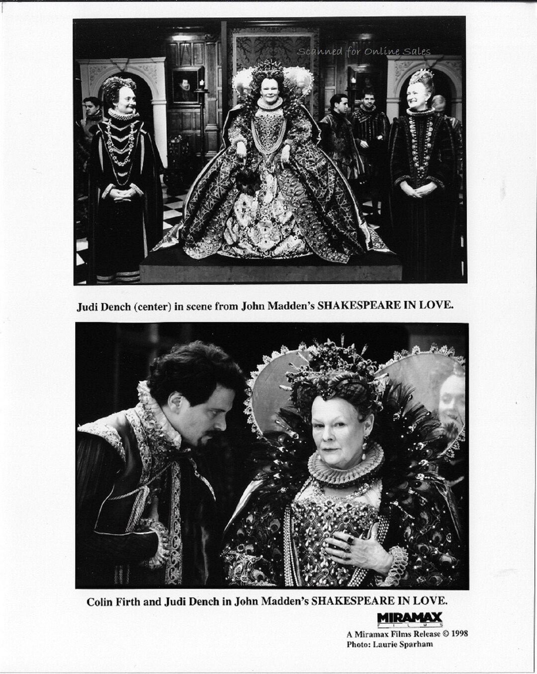 Shakespeare in Love Judi Dench Colin Firth 8x10 Photo - Etsy