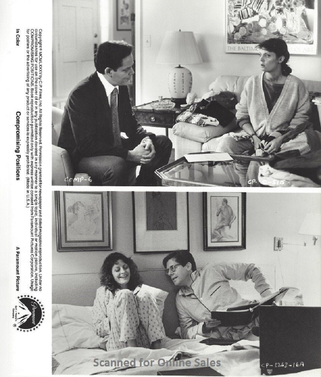 Compromising Positions Susan Sarandon Raul Julia Herreman 8x10 - Etsy