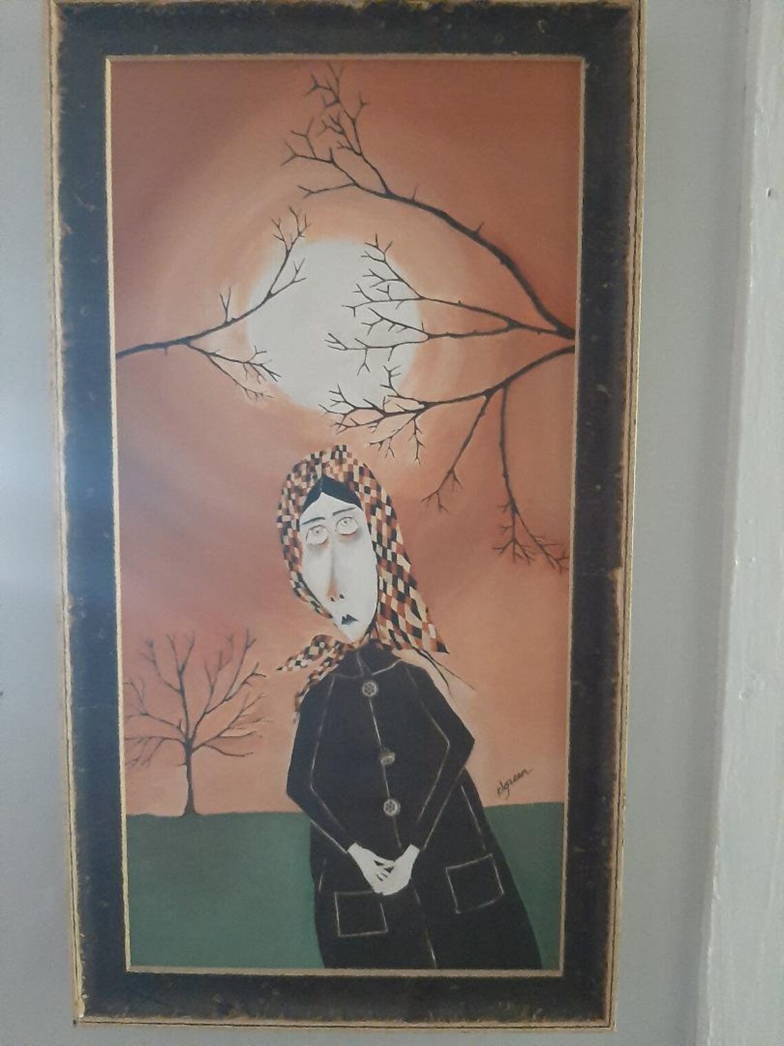 Outsider Artist: Connie Green- Original Oil Painting-"checkered ...