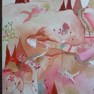 Outsider Artist: Connie Green- Original Oil Painting-"mermaid" - Etsy