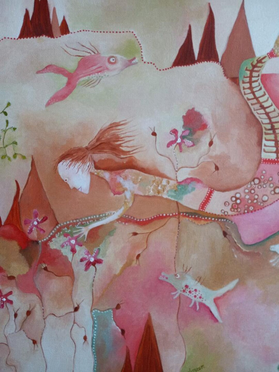 Outsider Artist: Connie Green- Original Oil Painting-"mermaid" - Etsy