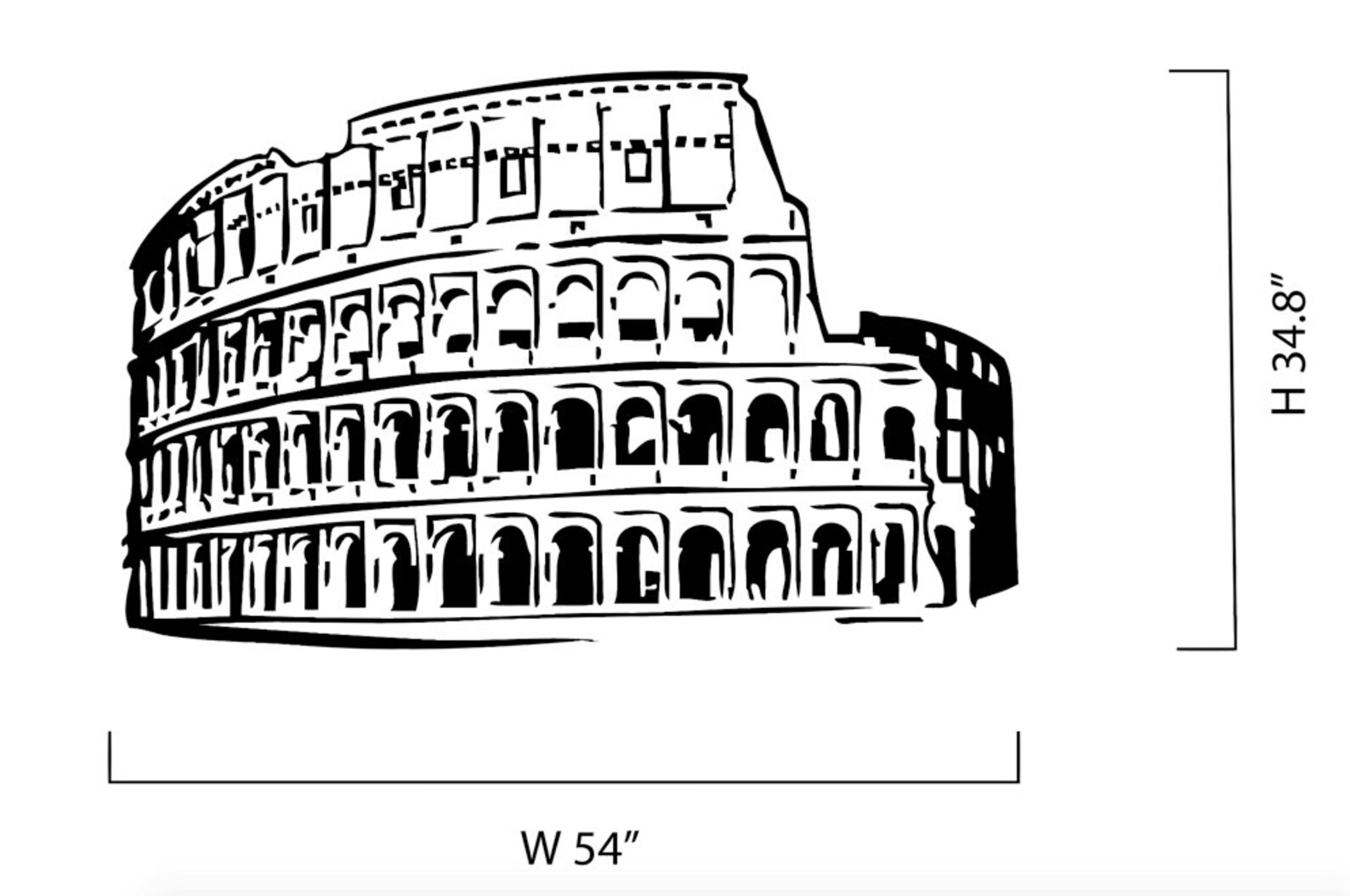 Rome Coliseum Wall Decal Interior Wall Decals Italy Skyline | Etsy